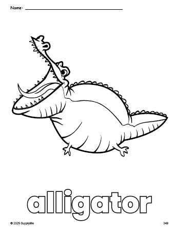 FREE Printable Alligator Coloring Page for Preschool, Pre-K, and ...
