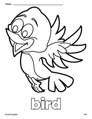 FREE Printable Bird Coloring Page for Preschool, Pre-K, and ...