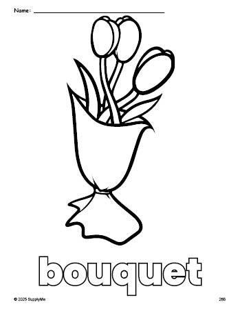 FREE Printable Bouquet Valentine's Day Coloring Page for Preschool, Pre ...