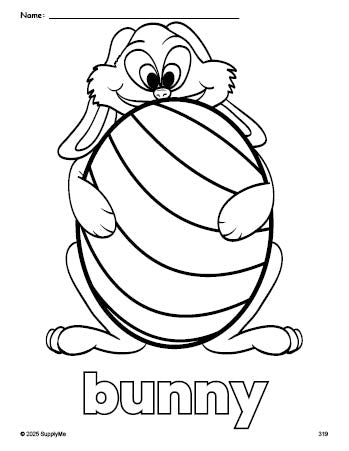 FREE Printable Bunny Easter Coloring Page for Preschool, Pre-K, and ...