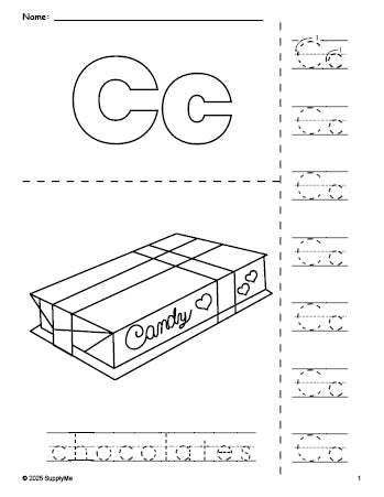 FREE Printable Chocolates Valentine's Day Coloring Page and Letter ...