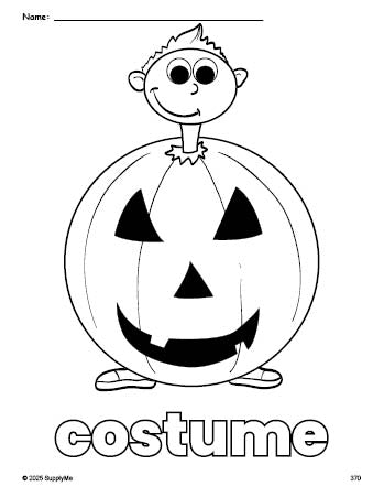FREE Printable Costume Halloween Coloring Page for Preschool, Pre-K ...
