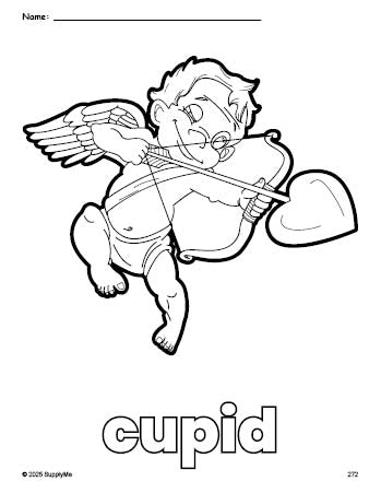 FREE Printable Cupid Valentine's Day Coloring Page for Preschool, Pre-K ...