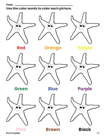 FREE Fish Coloring Page and Color Worksheet for Preschoolers to Learn ...