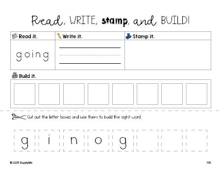 FREE First Grade Worksheet, Read, Write, Stamp, And Build the Beginner ...