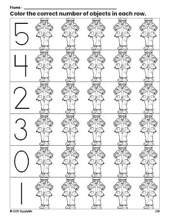 FREE Frankenstein Count and Color Worksheet for Preschoolers, Halloween ...