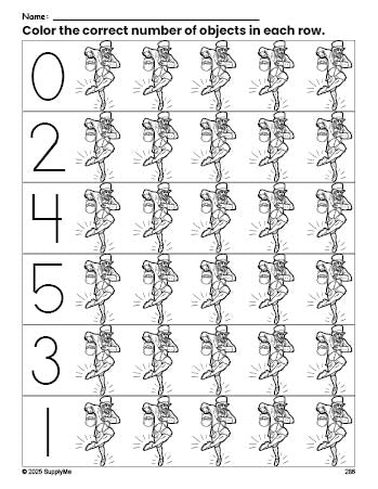 FREE Leprechaun Count and Color Worksheet for Preschoolers, St. Patrick ...