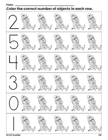 FREE Leprechaun Count and Color Worksheet for Preschoolers, St. Patrick ...