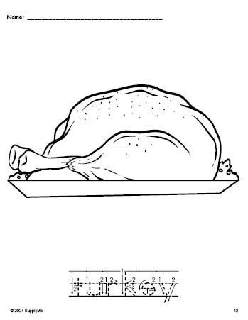 FREE Printable Turkey Thanksgiving Coloring Page and Word Tracing ...