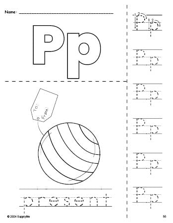 FREE Printable Present Christmas Coloring Page and Letter Tracing ...