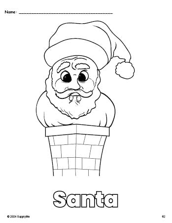 FREE Printable Santa Christmas Coloring Page for Preschool, Pre-K, and ...