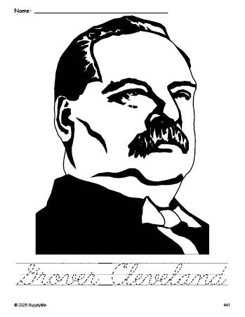 FREE Printable Grover Cleveland Presidents' Day Coloring Page and ...