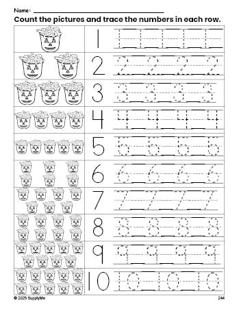 FREE Printable Halloween Candy Counting Worksheet for Preschool and Pre ...