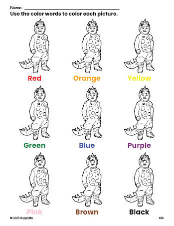 FREE Halloween Costume Coloring Page and Color Worksheet for ...
