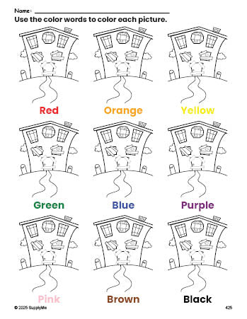 FREE Halloween Haunted House Coloring Page and Color Worksheet for ...