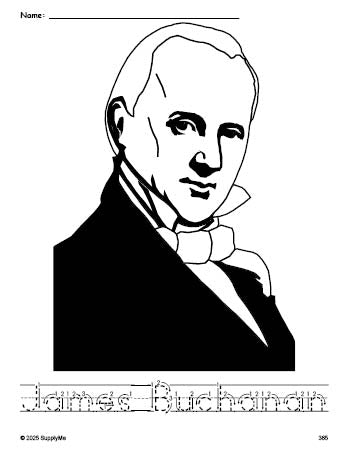 FREE Printable James Buchanan Presidents' Day Coloring Page and Word ...
