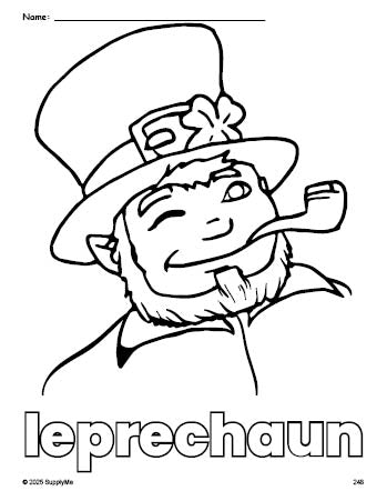 FREE Printable Leprechaun St. Patrick's Day Coloring Page for Preschool ...
