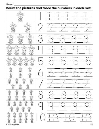 FREE Printable Monkey Counting Worksheet for Preschool and Pre-K with ...