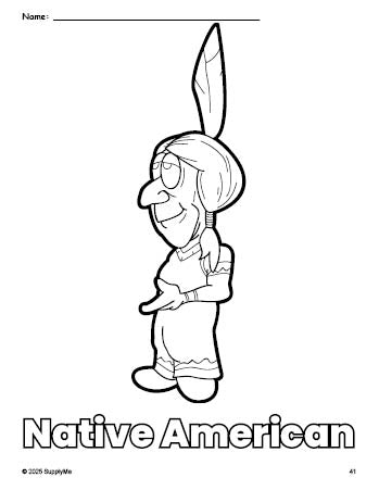 FREE Printable Native American Thanksgiving Coloring Page for Preschool ...