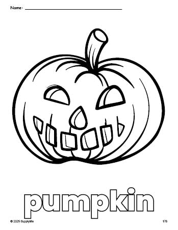 FREE Printable Pumpkin Halloween Coloring Page for Preschool, Pre-K ...