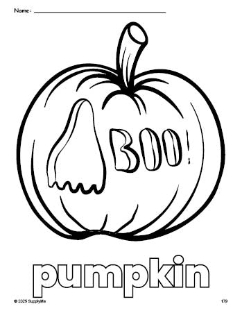 FREE Printable Pumpkin Halloween Coloring Page for Preschool, Pre-K ...