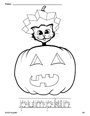 FREE Printable Pumpkin Halloween Coloring Page and Word Tracing ...
