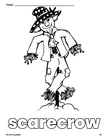 FREE Printable Scarecrow Fall Coloring Page for Preschool, Pre-K, and ...