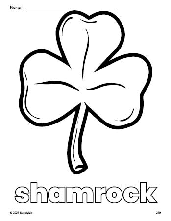 FREE Printable Shamrock St. Patrick's Day Coloring Page for Preschool ...