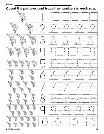 FREE Printable Thanksgiving Native American Counting Worksheet for ...
