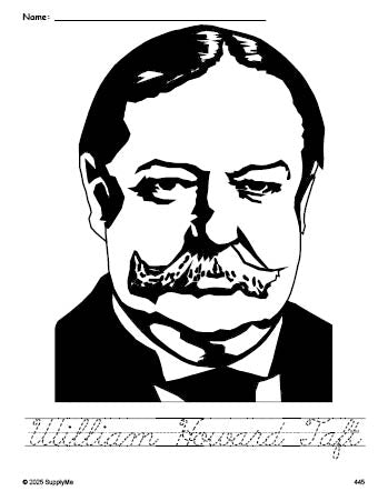 FREE Printable William Howard Taft Presidents' Day Coloring Page and ...
