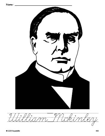 FREE Printable William Mckinley Presidents' Day Coloring Page and ...