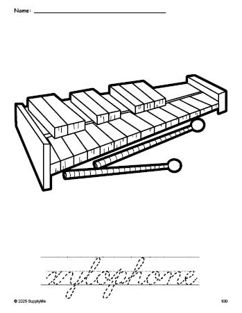 Xylophone Notes For Kids Printable