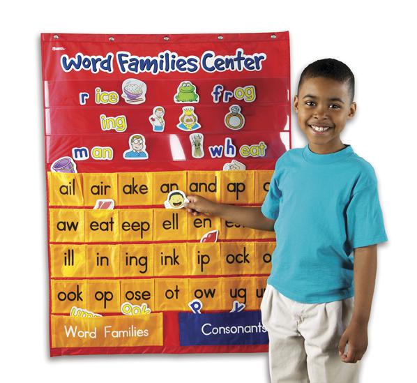 Learning Resources Word Families & Rhyming Center Pocket Chart ...