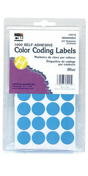 Charles Leonard Color Coding Dot Labels, 3/4" Blue | CHL45115 – SupplyMe