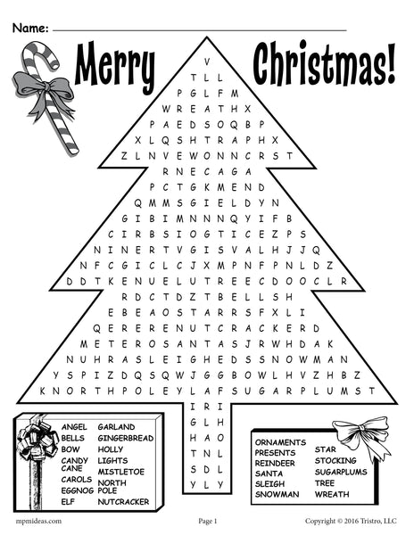 FREE Printable Christmas Word Search SupplyMe