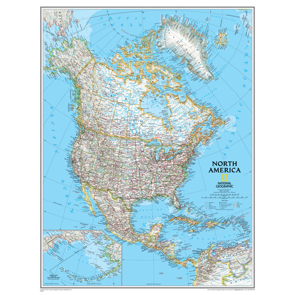 National Geographic Maps North America Wall Map 24 x 30 | NGMRE00620148 ...