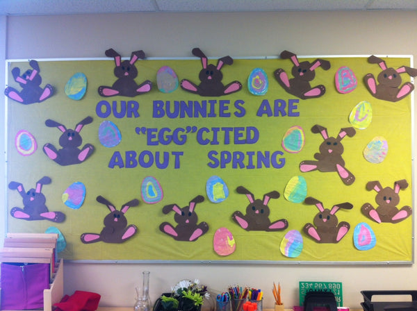 Our Bunnies Are "Egg"cited About Spring! - Spring Bulletin Board – SupplyMe