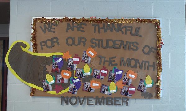 We Are Thankful for Our Students of the Month - November Bulletin Boar ...