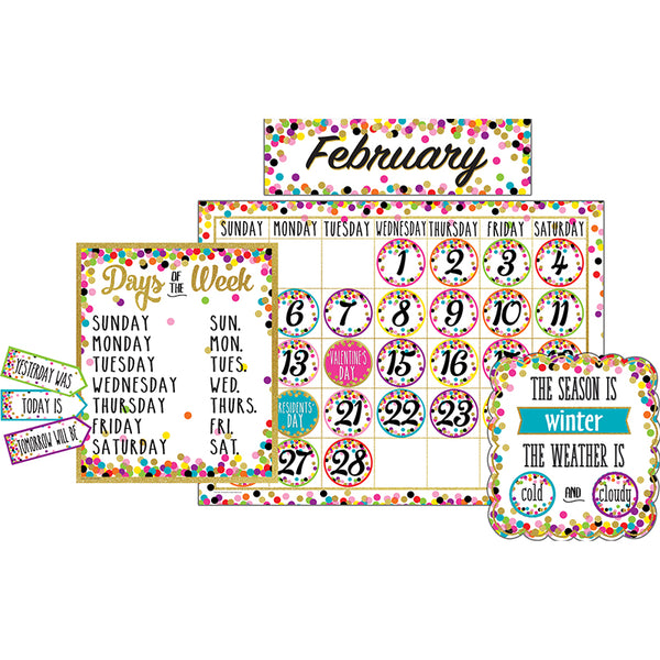 Teacher Created Resources Confetti Calendar Bulletin Board Set ...
