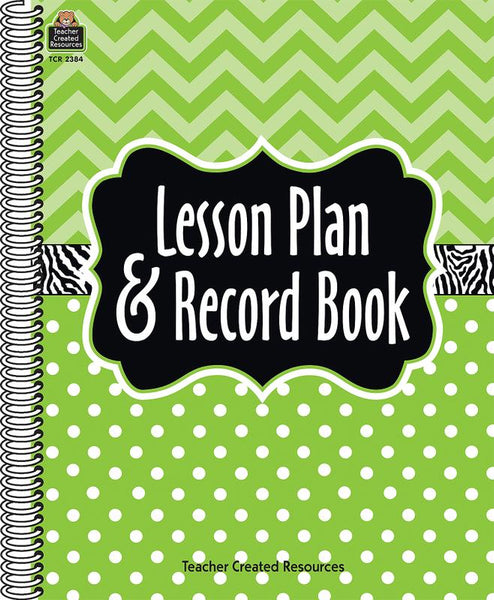 Teacher Created Resources Lime Chevron and Dots Lesson Plan & Record ...