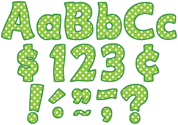 Teacher Created Resources Lime Polka Dots Funtastic 4" Letters Combo ...