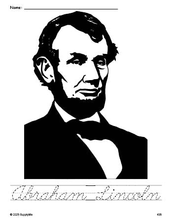 FREE Printable Abraham Lincoln Presidents' Day Coloring Page and ...
