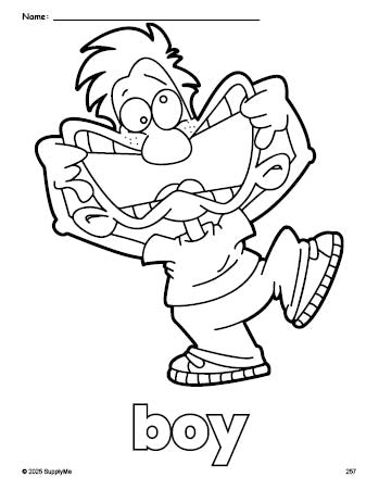 FREE Printable Boy Coloring Page for Preschool, Pre-K, and Kindergarten ...
