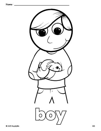 FREE Printable Boy Coloring Page for Preschool, Pre-K, and Kindergarten ...