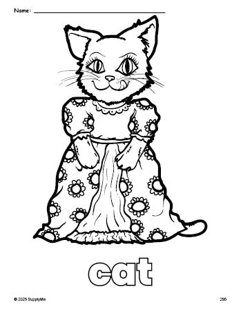 FREE Printable Cat Coloring Page for Preschool, Pre-K, and Kindergarten ...