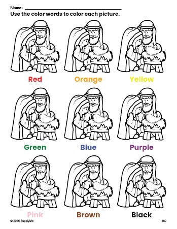 FREE Christmas Baby Jesus Coloring Page and Color Worksheet for ...