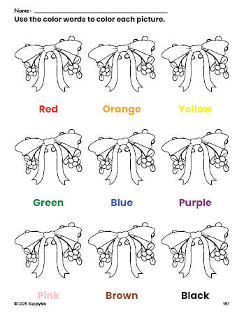 FREE Christmas Mistletoe Coloring Page and Color Worksheet for ...