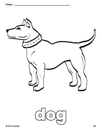 FREE Printable Dog Coloring Page for Preschool, Pre-K, and Kindergarten ...