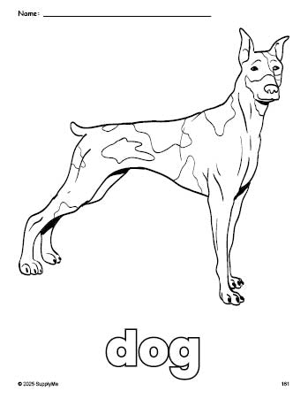 FREE Printable Dog Coloring Page for Preschool, Pre-K, and Kindergarten ...