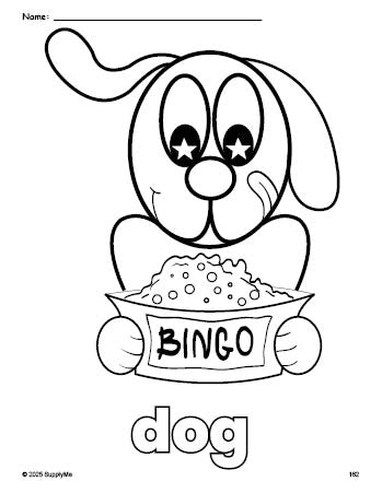 FREE Printable Dog Coloring Page for Preschool, Pre-K, and Kindergarten ...